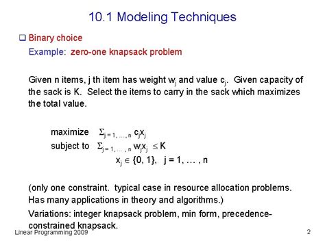 chap 10 integer prog formulations q mixed integer