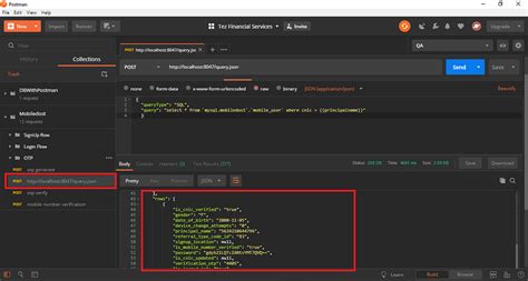 postman to run sql queries reading database columns via postman… by syeda quratulain asad