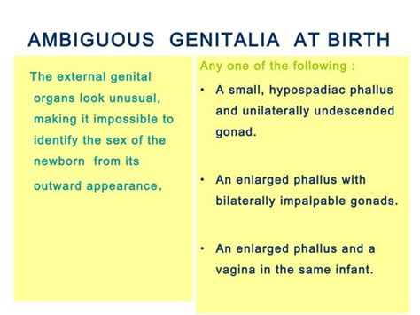 Ambiguous Genitalia Presentation