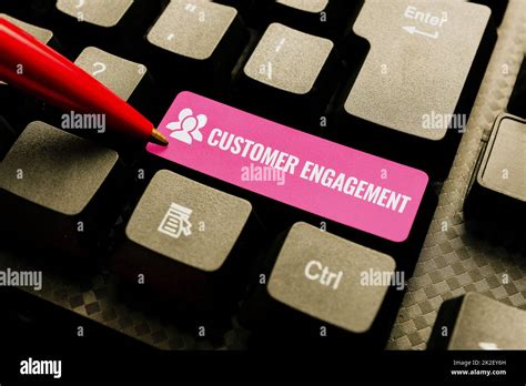 Writing Displaying Text Customer Engagement Concept Meaning