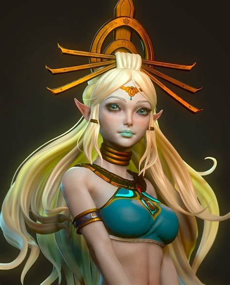 Legend Of Zelda Breath Of The Wild Concept Art Of Princess Zelda In Gerudo Riju Style Botw