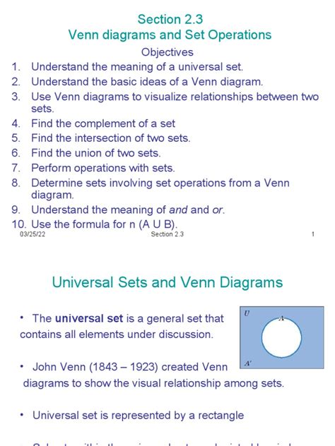 section 2 3 venn diagrams and set operations pdf set mathematics mathematics