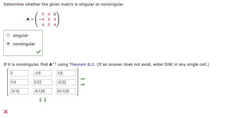 solved determine whether the given matrix is singular or