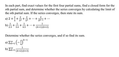 solved in each part find exact values for the first four