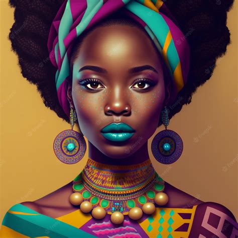 Premium Ai Image Black Beauty Beautiful Black Girl Afro American African Woman Black Model