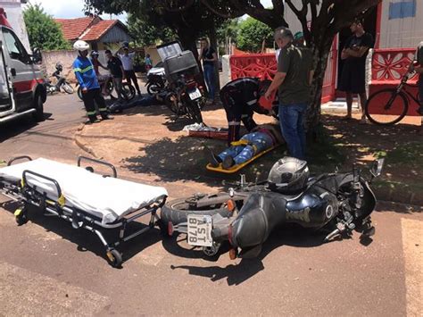 Goionews Dois Motociclistas Ficam Feridos Em Colisão Entre Duas Motos No Centro De Goioerê
