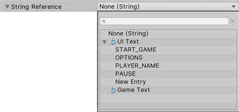 String Table Entries Can Be Selected Through The Inspector