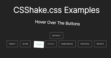 8 Pretty Cool Shake Animations In CSS CSShake Css CSS Script