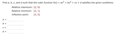 solved find a b c and d such that the cubic function f x
