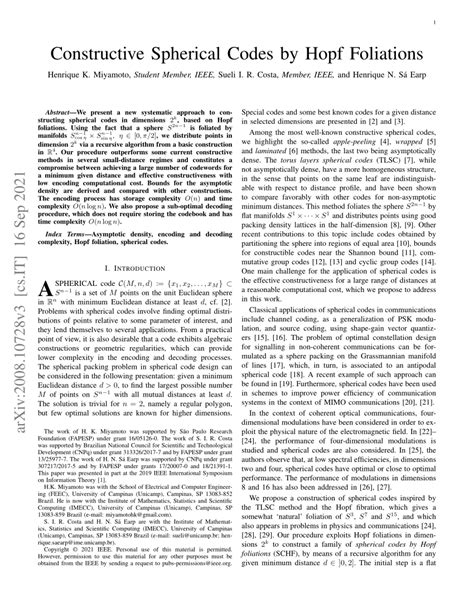 pdf constructive spherical codes by hopf foliations
