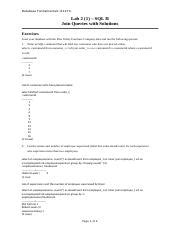 Lab 2 Solutions 1 2 1 Docx Database Fundamentals 31271 Lab 2 1 SQL