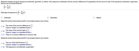 solved determine whether the given sequence is arithmetic