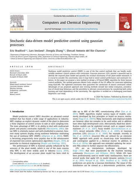 pdf stochastic data driven model predictive control using gaussian processes