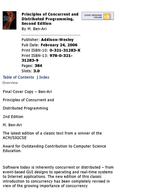 principles of concurrent and distributed programming pdf thread computing process