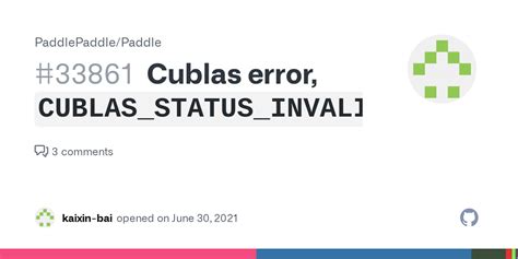 cublas error `cublas status invalid value` · issue 33861 · paddlepaddle paddle · github