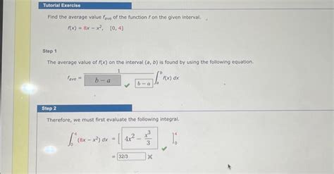 solved find the average value fave of the function f on the