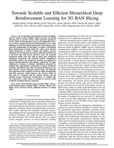 pdf towards scalable and efficient hierarchical deep reinforcement learning for 5g ran slicing