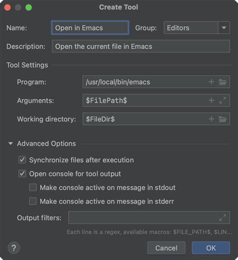 External Tools Settings Intellij Idea Documentation