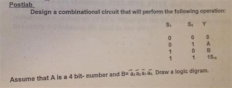 solved design a combinational circuit that will perform the