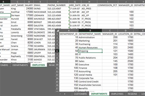 exporting multiple tables to a single excel file…using sql developer s cart