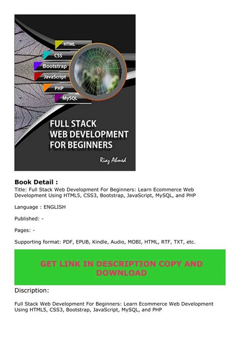 [pdf] full stack web development for beginners learn ecommerce web development using html5