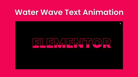 Water Wave Text Animation Using Elementor Pro Dcreato