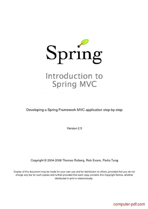 [pdf] introduction to spring mvc free tutorial for beginners