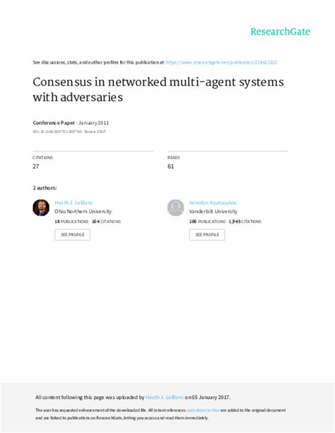 pdf consensus in networked multi agent systems with adversaries heath leblanc