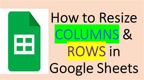How To Resize Columns And Rows In Google Sheets Resize Columns And Rows
