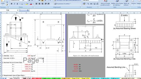 Calculation Of Column Base Plate Sheet Excel Civil Engineering Program