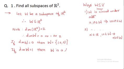 subspaces of r r2 and r3 revision lecture 11 youtube