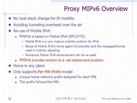 high mobility를 지원하는 ipv6 기술 ipv6 over wibro ppt video online download