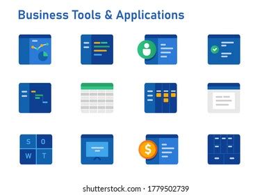 Devops Software Development Icon Set Coding Stock Vector Royalty Free