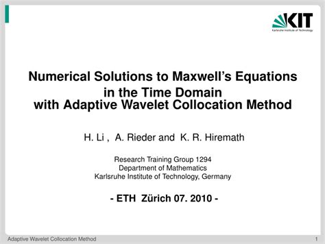 pdf numerical solutions to maxwell s equations in the time domain with adaptive wavelet