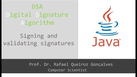 dsa digital signature algorithm java signing and validating signatures youtube
