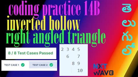 coding practice 14b numbers in inverted hollow right angled triangle ccbp nxtwave