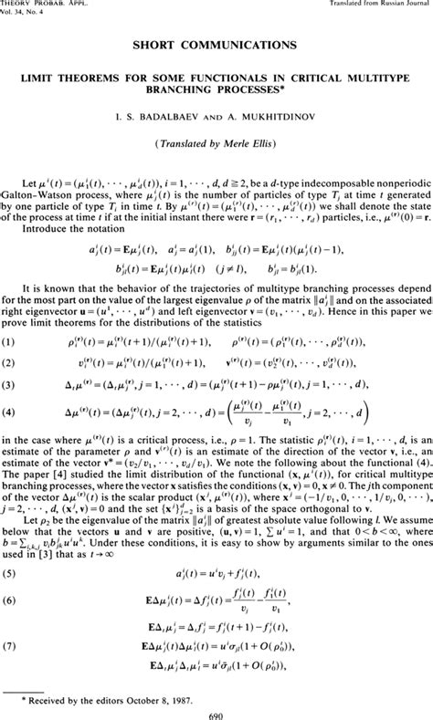 limit theorems for some functionals in critical multitype branching processes theory of