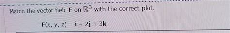 match the vector field f on r3 with the correct plot