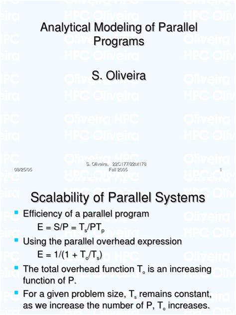 analytical modeling of parallel programs s oliveira pdf parallel computing scalability