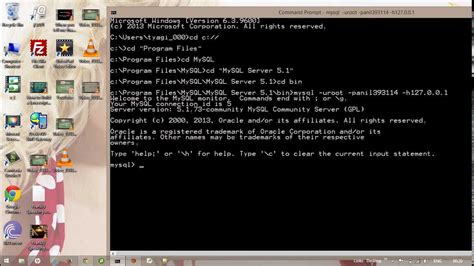 Open Mysql Through Command Prompt Youtube