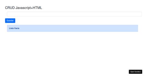 crud localstorage js html codesandbox