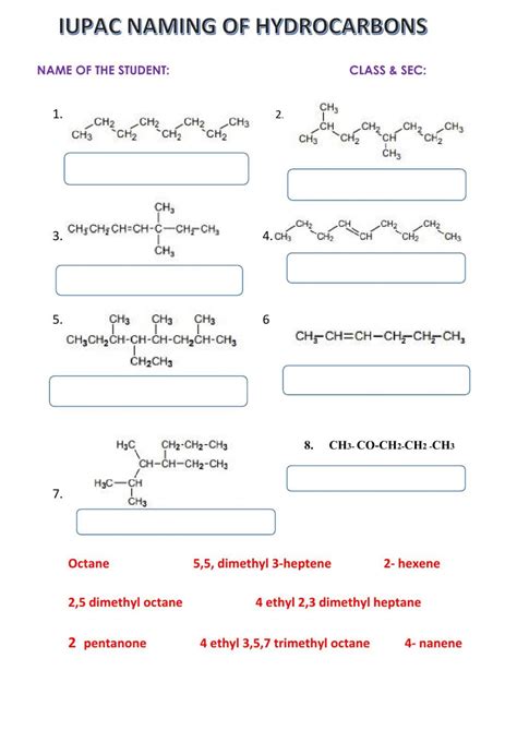 Iupac Naming Practice Worksheets
