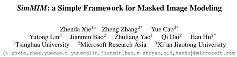 mae同期工作，msra新作simmim：掩码图像建模，赶在内卷前的新方向！ csdn博客