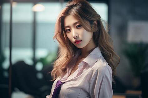 Premium Ai Image An Asian Girl Has A Great Hairstyle