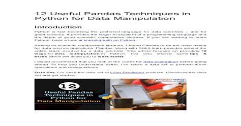 12 useful pandas techniques in python for data manipulation [pdf document]
