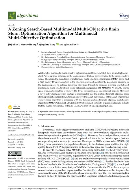 pdf a zoning search based multimodal multi objective brain storm optimization algorithm for