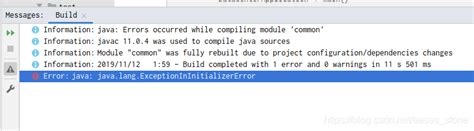 idea java lang exceptionininitializererror csdn博客