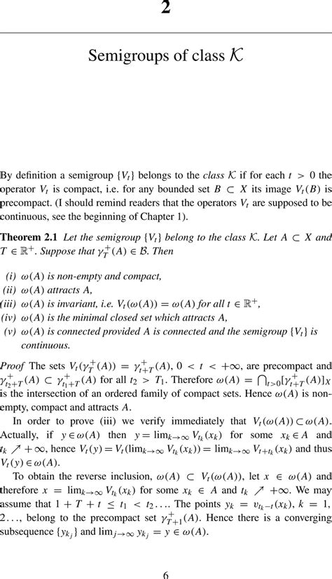 semigroups of class k chapter 2 attractors for semigroups and
