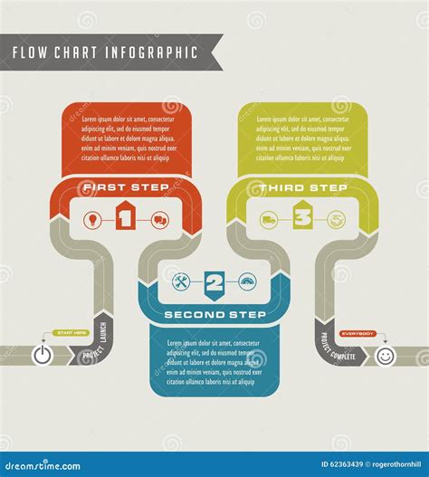 Vector Flow Chart Template Infographic Stock Vector Illustration Of