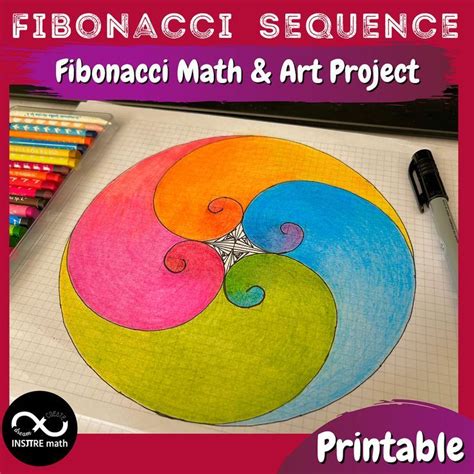 fibonacci math and art project fibonacci sequence spiral rectangle golden ratio in 2022 math art
